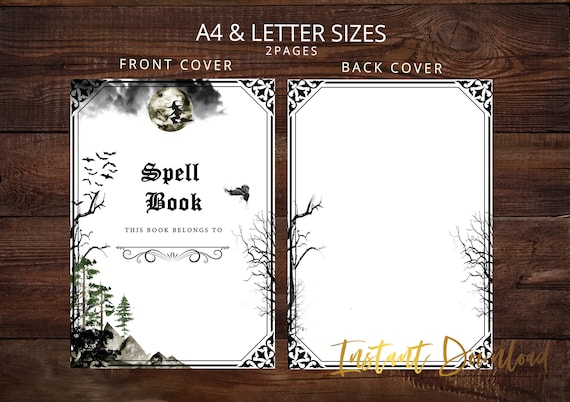 Witch Spell Book Printable Grimoire Book of Shadows Title - Etsy
