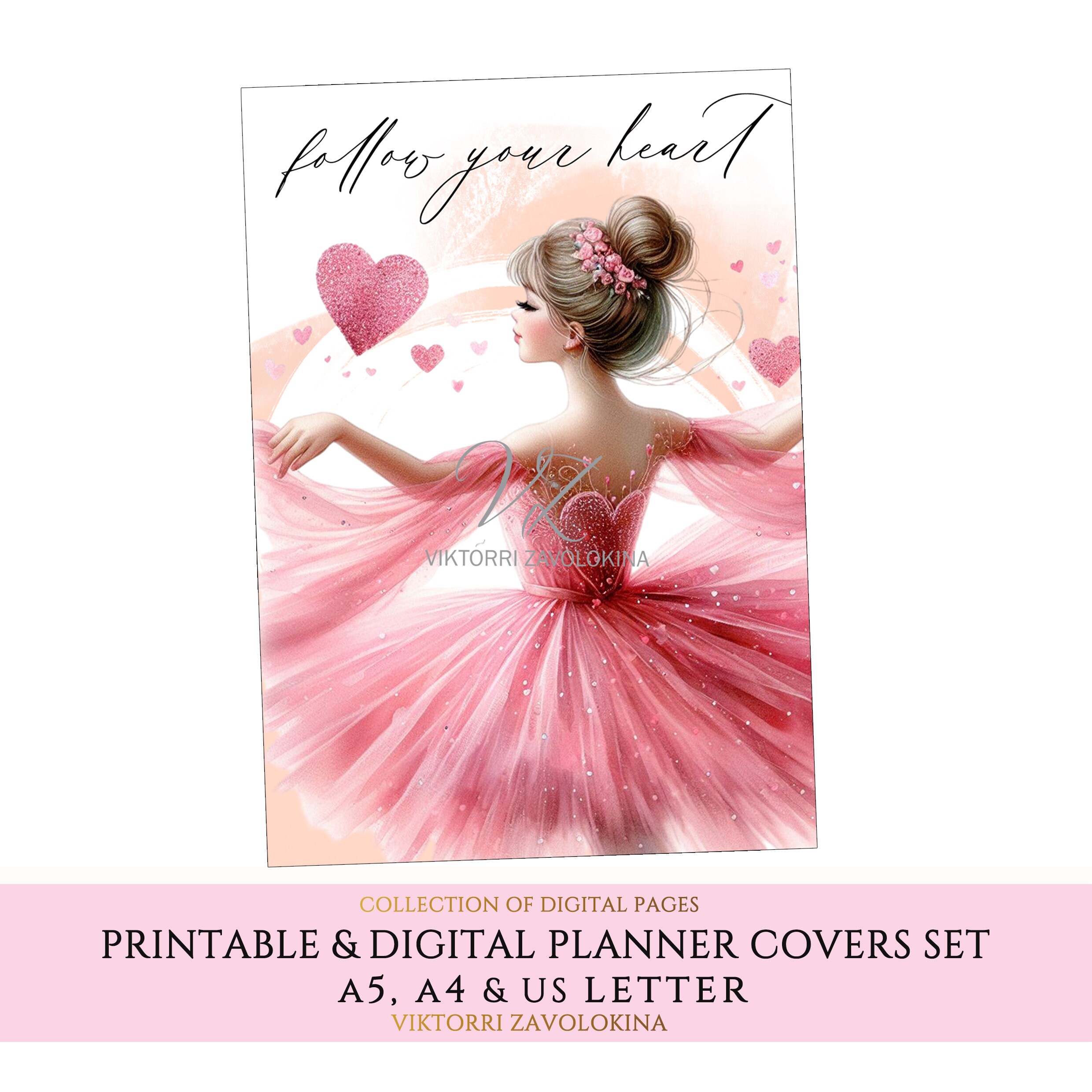 Ballerina Printable Cover Pages for Planner, Ballet Digital Notebook ...