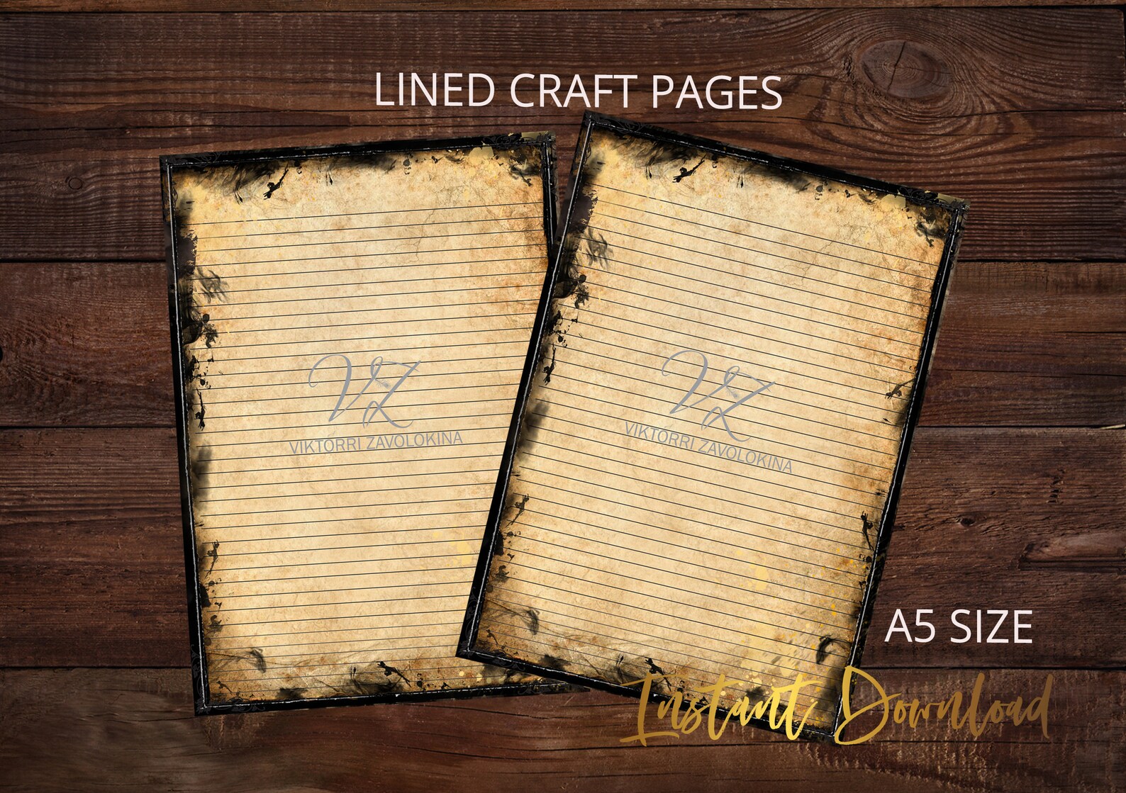Printable Grimoire Journal Pages - Blank Book of Shadows Pages - Witch ...