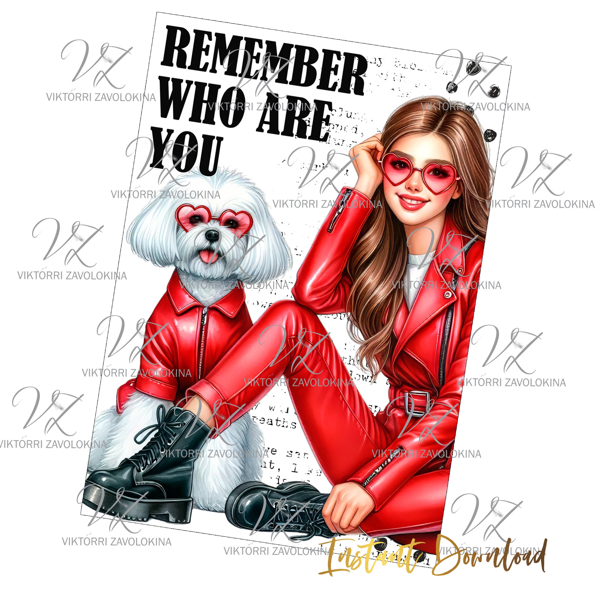 Red Fashion Girl Printable Planner Covers, Digital Notebook Cover ...