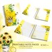 Lined & Unlined Journal Paper, Printable Note Pages, Sunflowers Bees ...