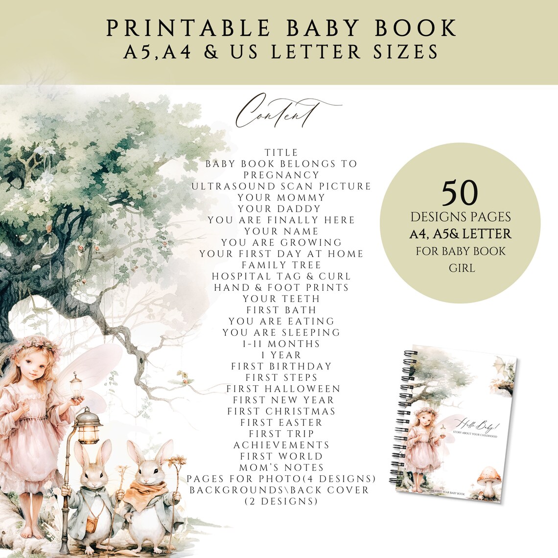 Printable Baby Memory Book Pages, First Year Baby Keepsake Journal ...