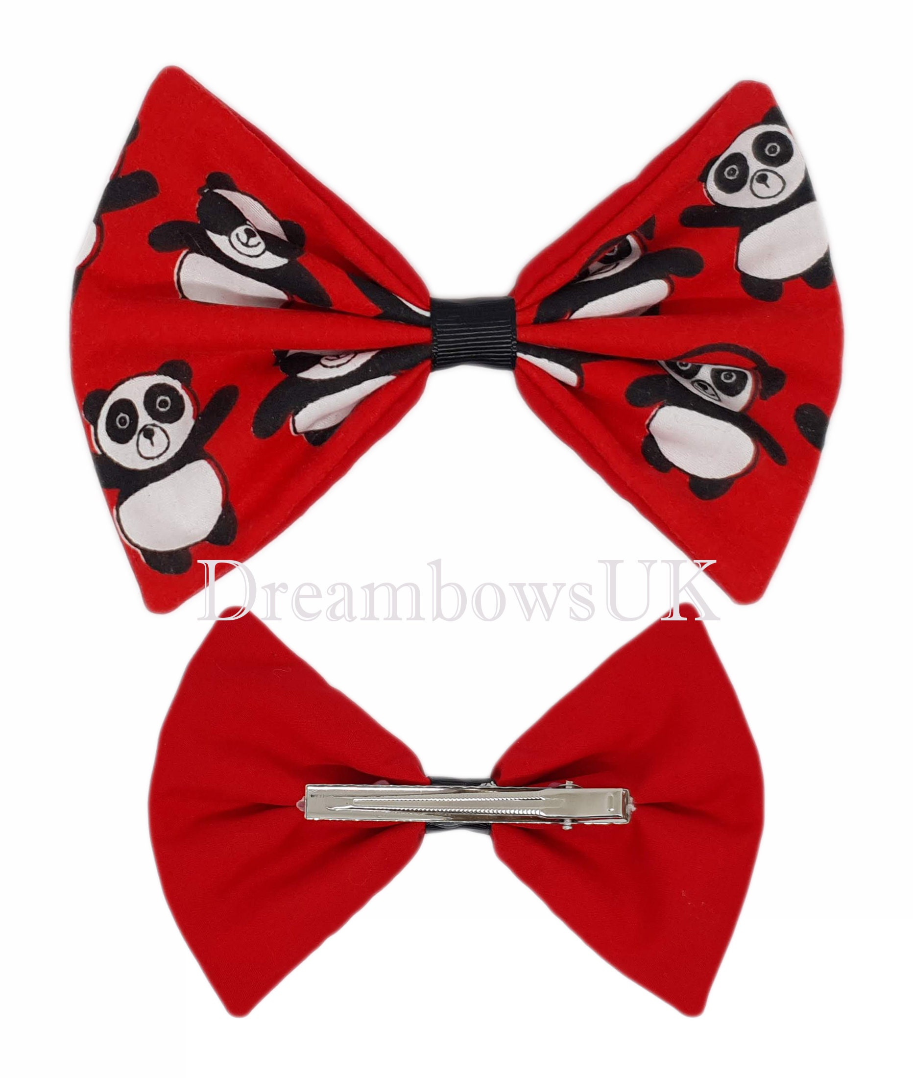 Cute panda design fabric bows large bows Big bows | Etsy