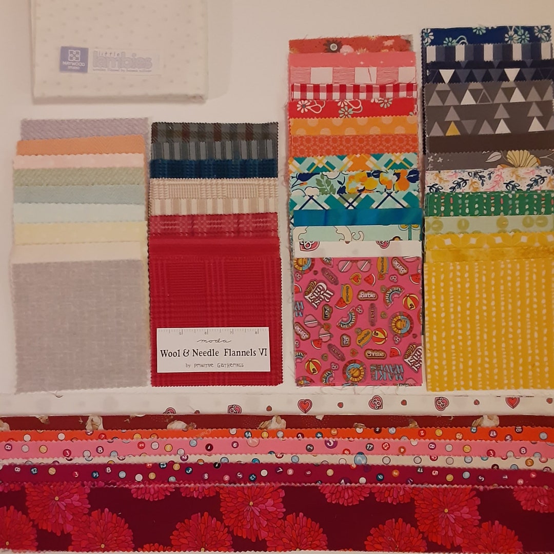 Fabric Remnants, 115 Pre-cuts, Quilting Quality, Cottons and Flannels ...
