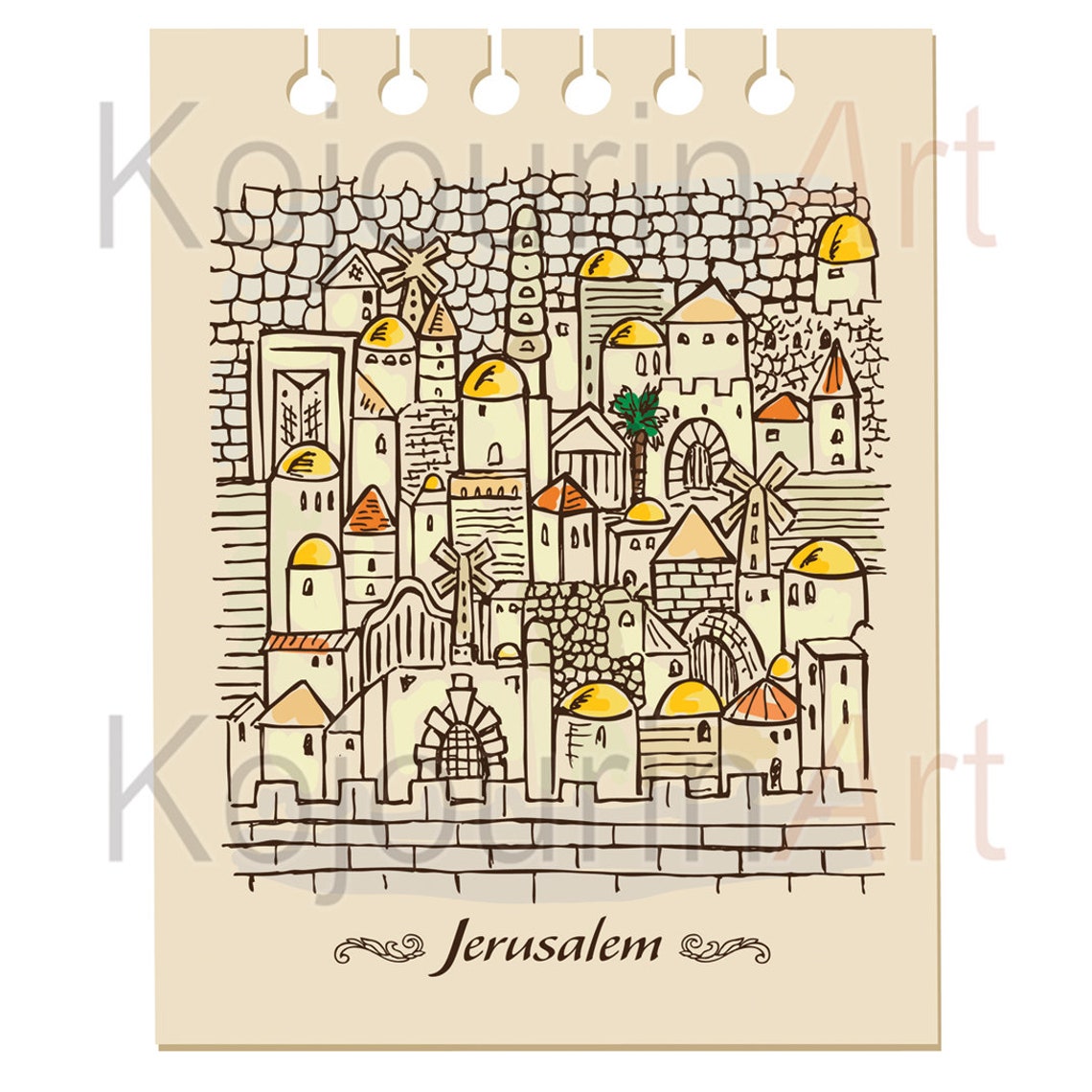 Jerusalem, Israeli Art, Jerusalem Print, Jewish Art, Judaica, Jerusalem ...