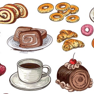Cake Clip Art, Cupcake Clipart Set, Clipart Dessert, Bakery Dessert ...