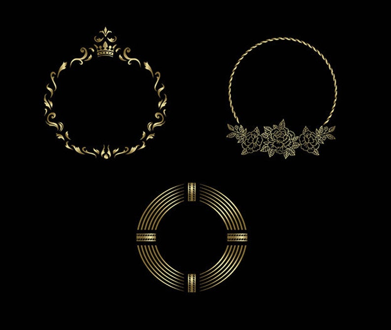 Frame Svg, Gold Frame Png, Gold Frame Clipart, Border Svg, Wedding ...