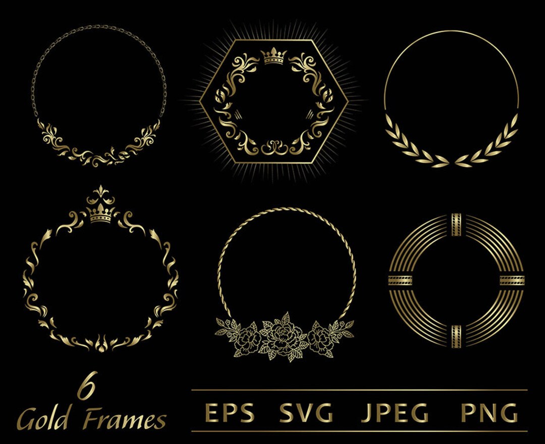 Frame Svg Gold Frame Png Gold Frame Clipart Border Svg - Etsy Australia