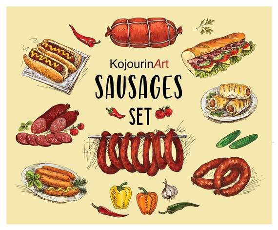 Sausage Svg Food Svg Digital Food Download Food Art Print | Etsy