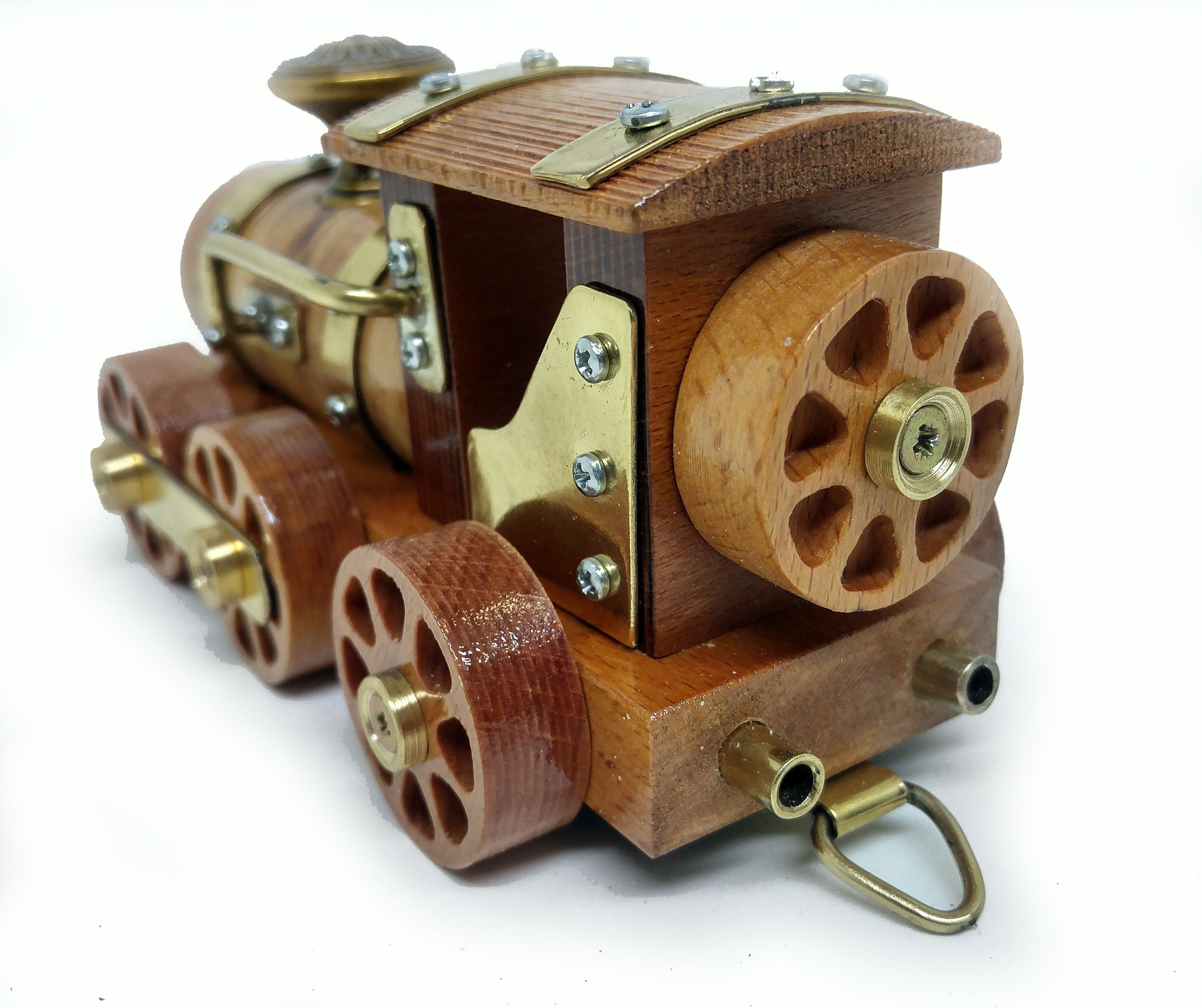Wooden Toy Train, Wooden Train, Natural Wood Train Set, Steampunk, Gift ...