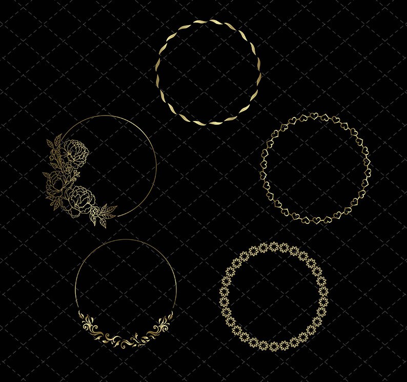 Frame Svg, Gold Frame Png, Gold Frame Clipart, Border Svg, Wedding ...