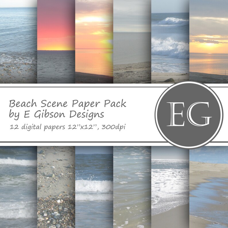 Beach Scene Paper Pack - Etsy