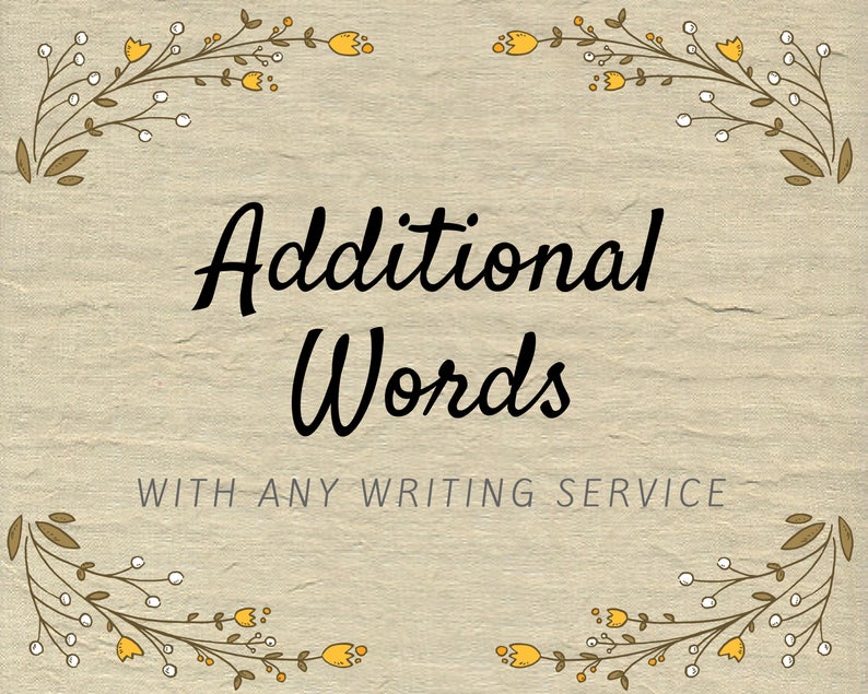 Additional Words for Writing Services | Etsy