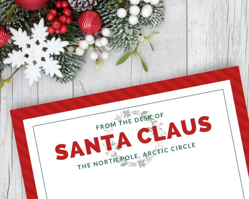 Santa Letterhead With Printable Envelope Letter From Santa - Etsy