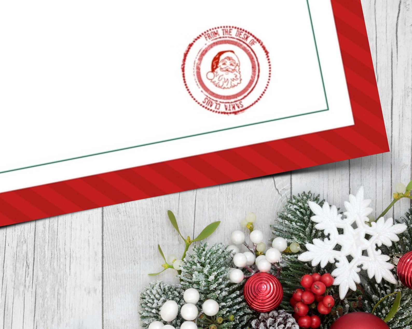 Santa Letterhead With Printable Envelope Letter From Santa - Etsy