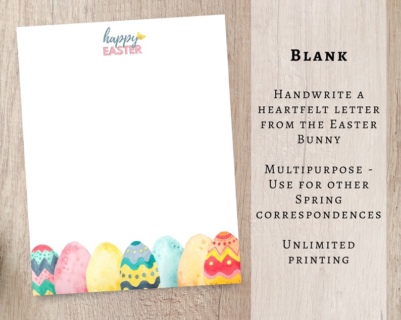 Easter Stationery Editable Template Printable Letter from | Etsy
