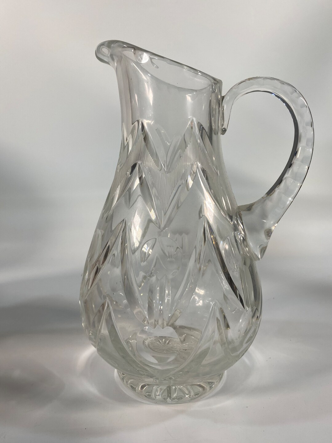 1960s Block Cut Crystal Pitcher - Etsy