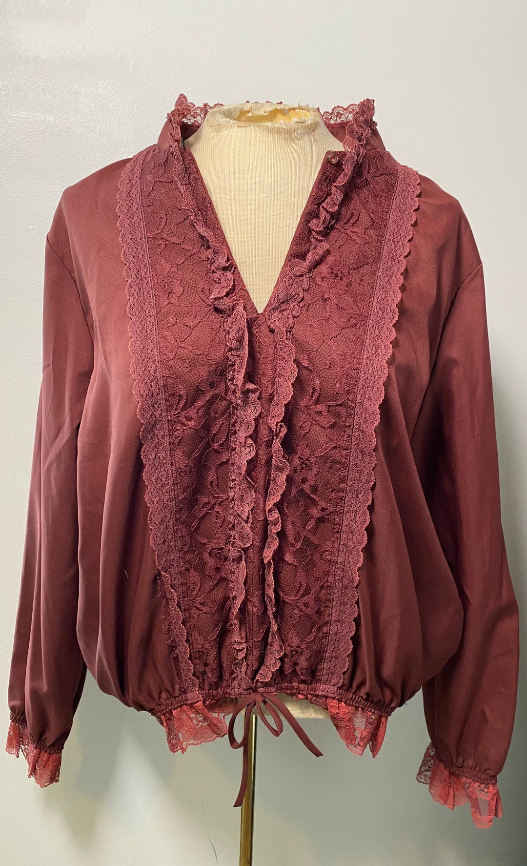 1970’s Rust Lace Blouse - Etsy