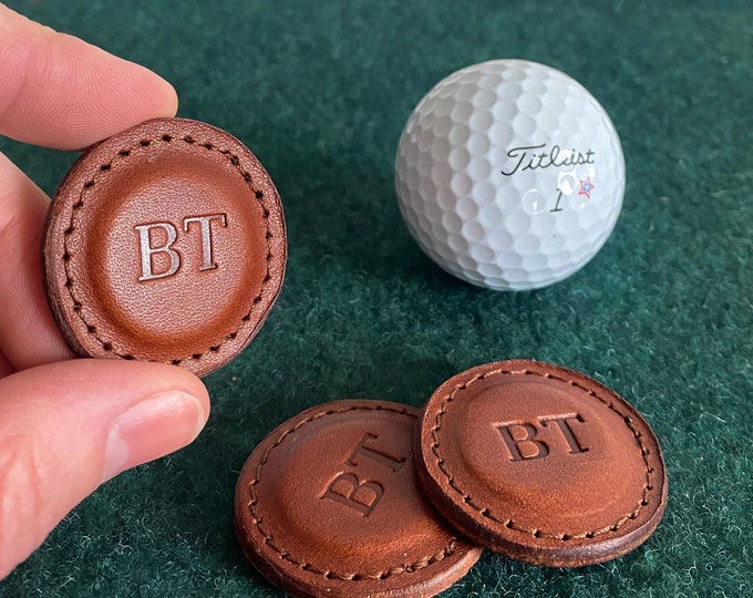 Premium Leather Golf Ball Marker SET OF 3 Made With 100% Full - Etsy
