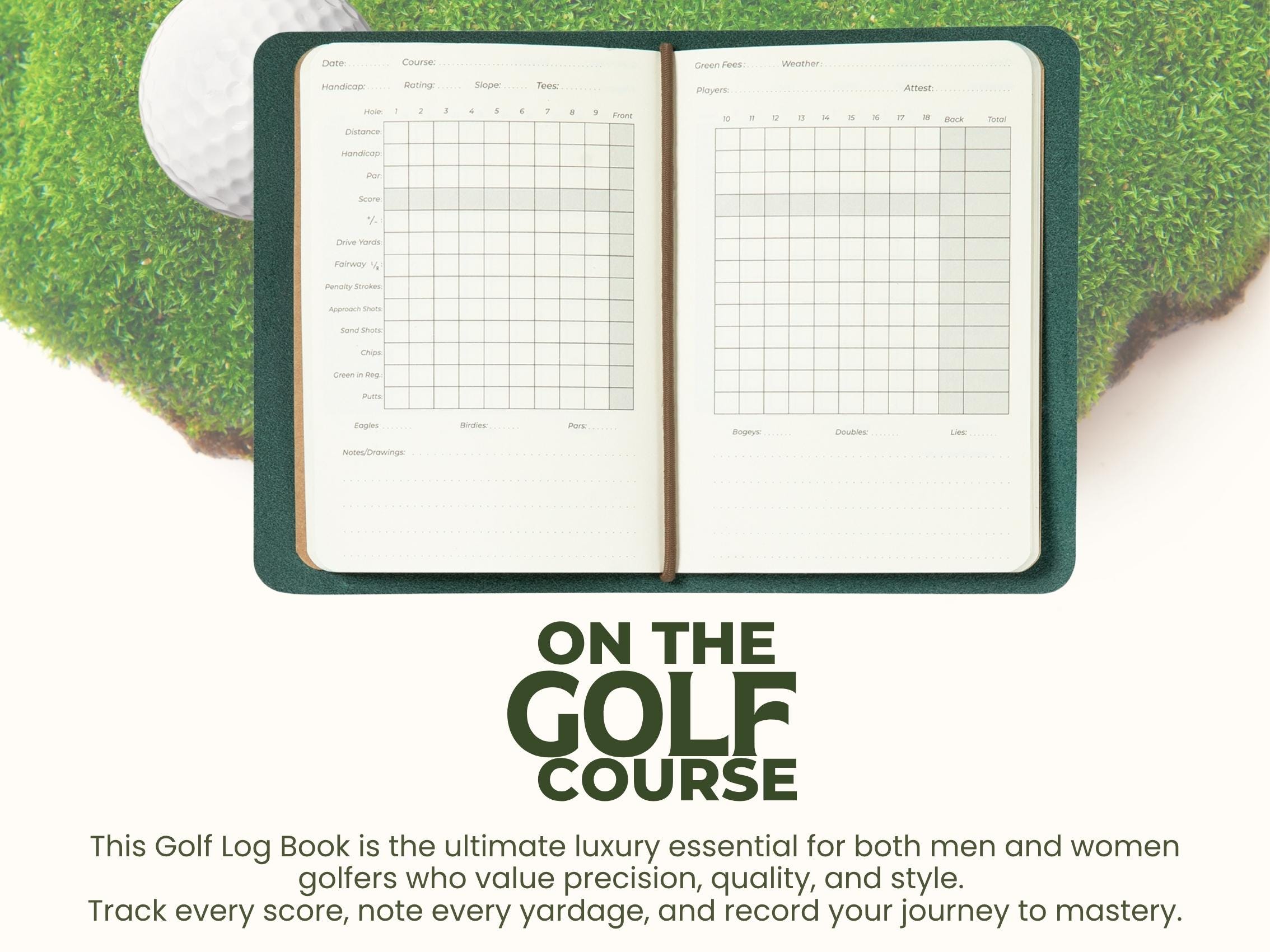 Northwind Personalized Golf Log Book Leather Refillable Golf Journal ...