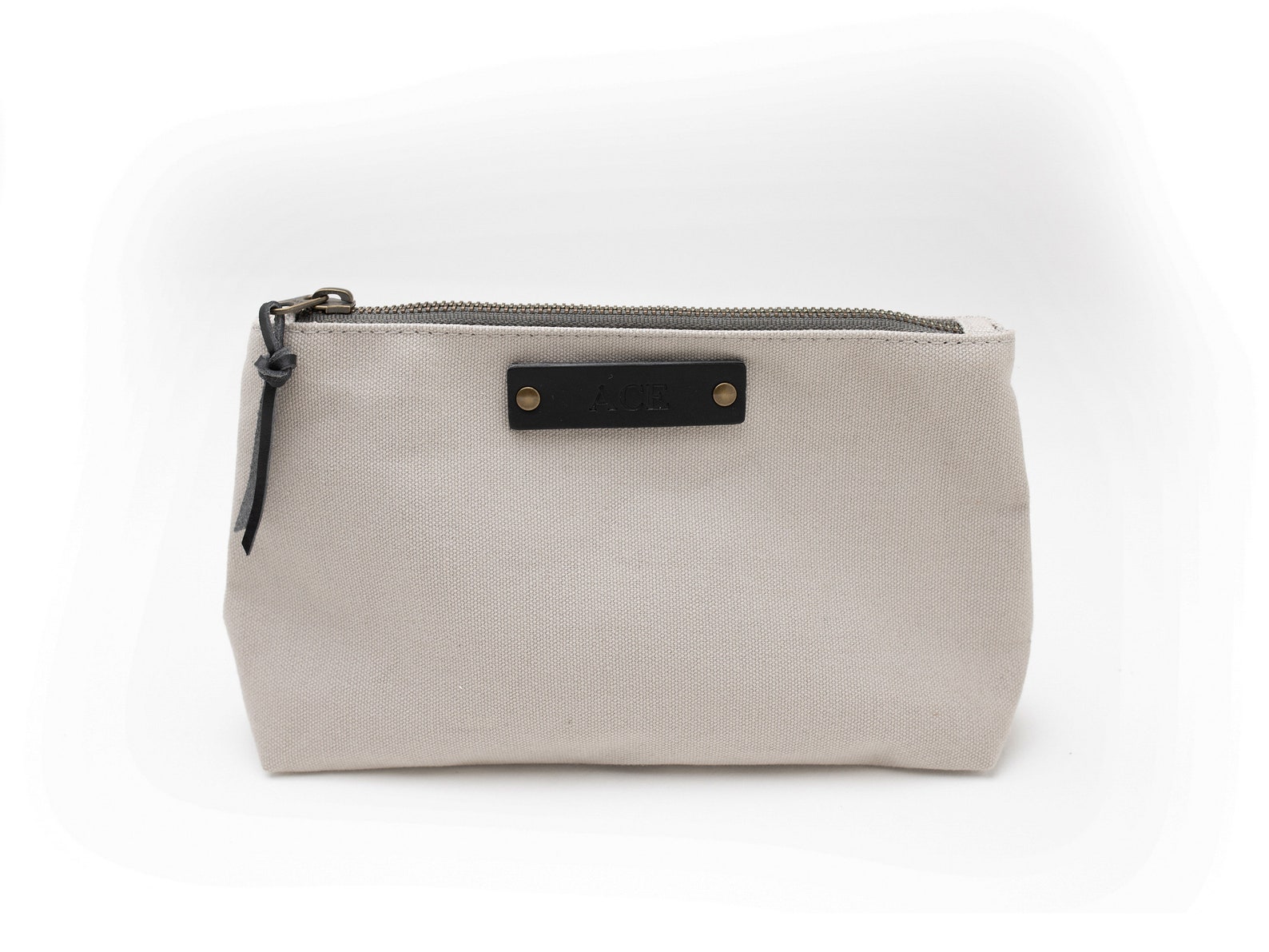 Personalized Canvas Pouch Monogrammed Canvas Toiletry Pouch Cotton ...