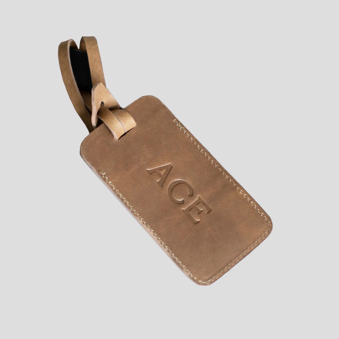 Personalized Leather Luggage Tag: Custom Suitcase Identifier - Etsy