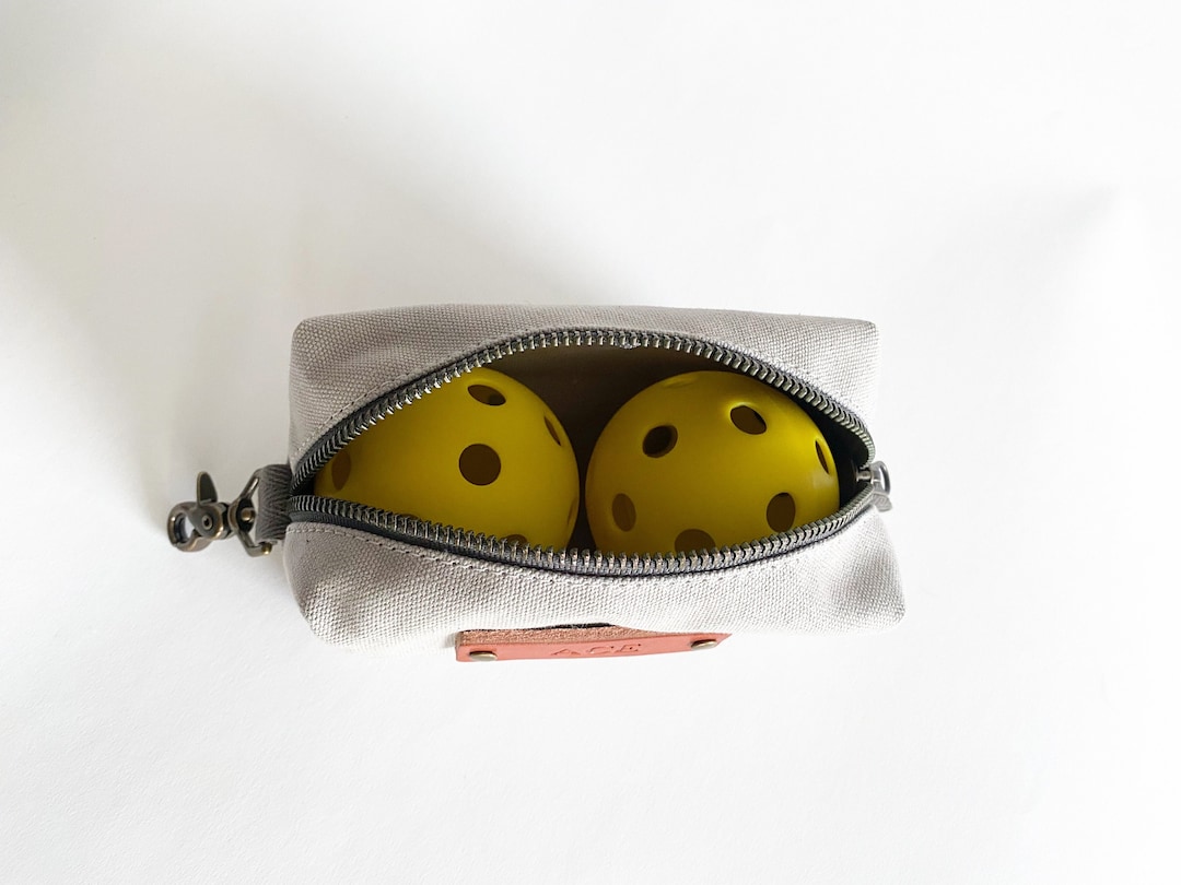 Personalized Pickleball Ball Pouch: Monogrammed Canvas Mini Dopp Kit ...
