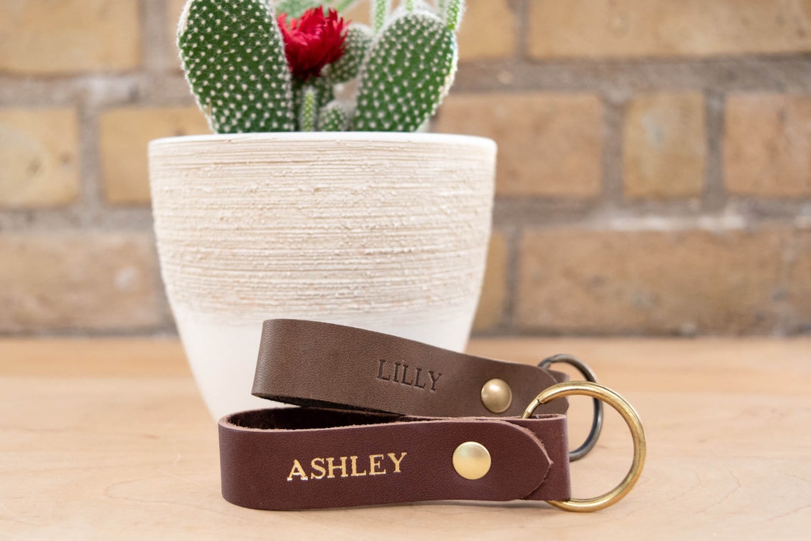 Sustainable Personalized Loop Keychain. Custom Upcycled | Etsy