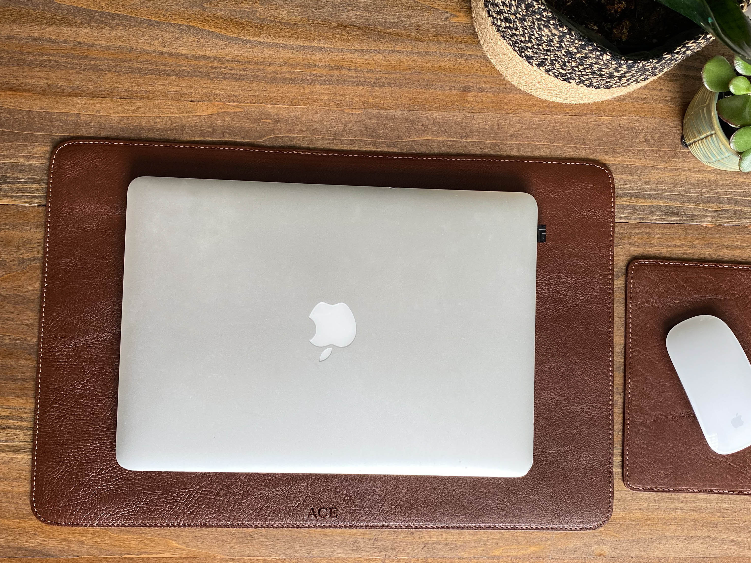 Personalized Leather Desk Mat. Monogrammed Desk Pad. Teacher - Etsy