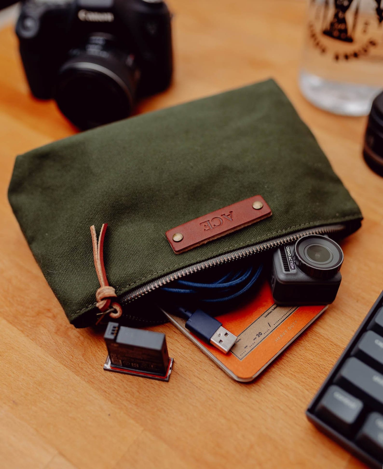 Personalized Canvas Pouch Monogrammed Canvas Toiletry Pouch Cotton ...