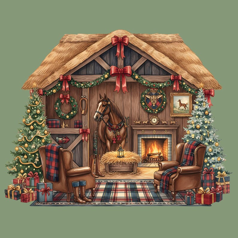 Old Money Heritage Christmas Clipart Bundle1, Heritage Holiday ...