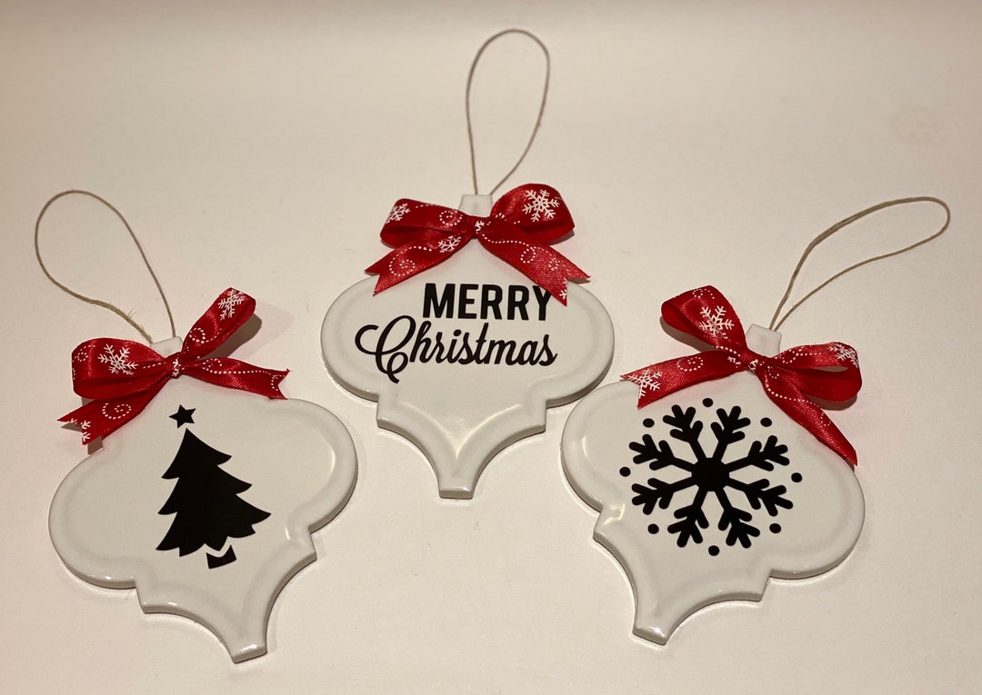 Ceramic Tile Christmas Ornaments - Etsy