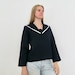 Sailor Collar Linen Top, Unisex Marine Vintage Workwear Inspired Navy ...