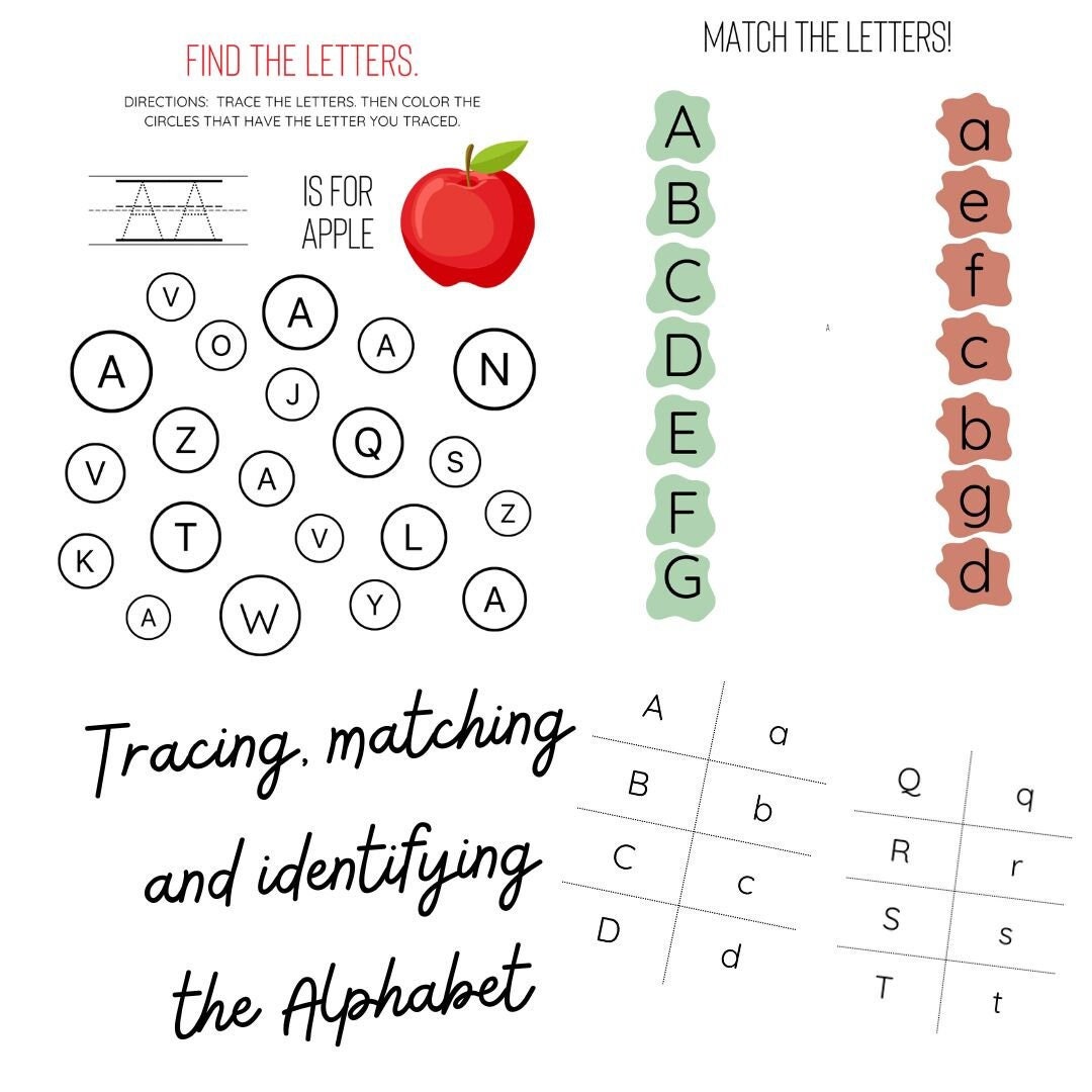 Letter Identifying Sheets / Alphabet Tracing Sheets / Matching ...