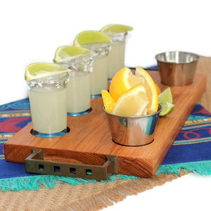 Tequila Shot Flight With Resin Inlay, Shot Glass Holder, Whiskey ...