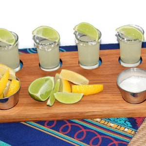 Tequila Shot Flight With Resin Inlay, Shot Glass Holder, Whiskey ...