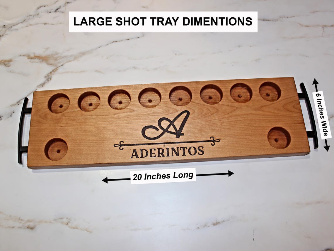 Personalized Tequila Tasting Flight Set: Handcrafted Large Shot Tray ...