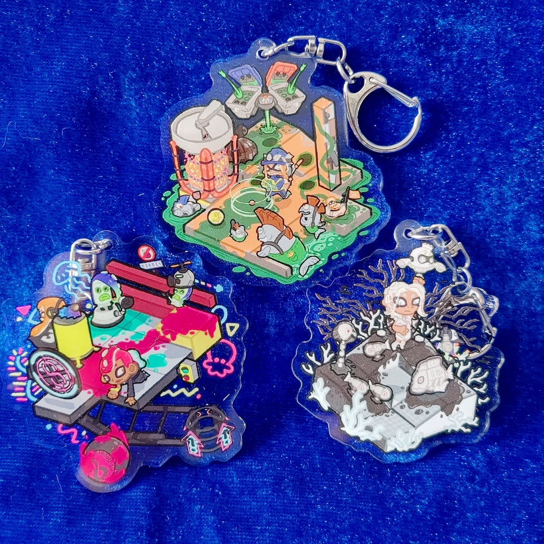 Isometric Squid Kid Keychain - Etsy