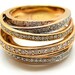 18K Tri-colored Gold Diamond Seven-band Ring With Appraisal Size 8 ...