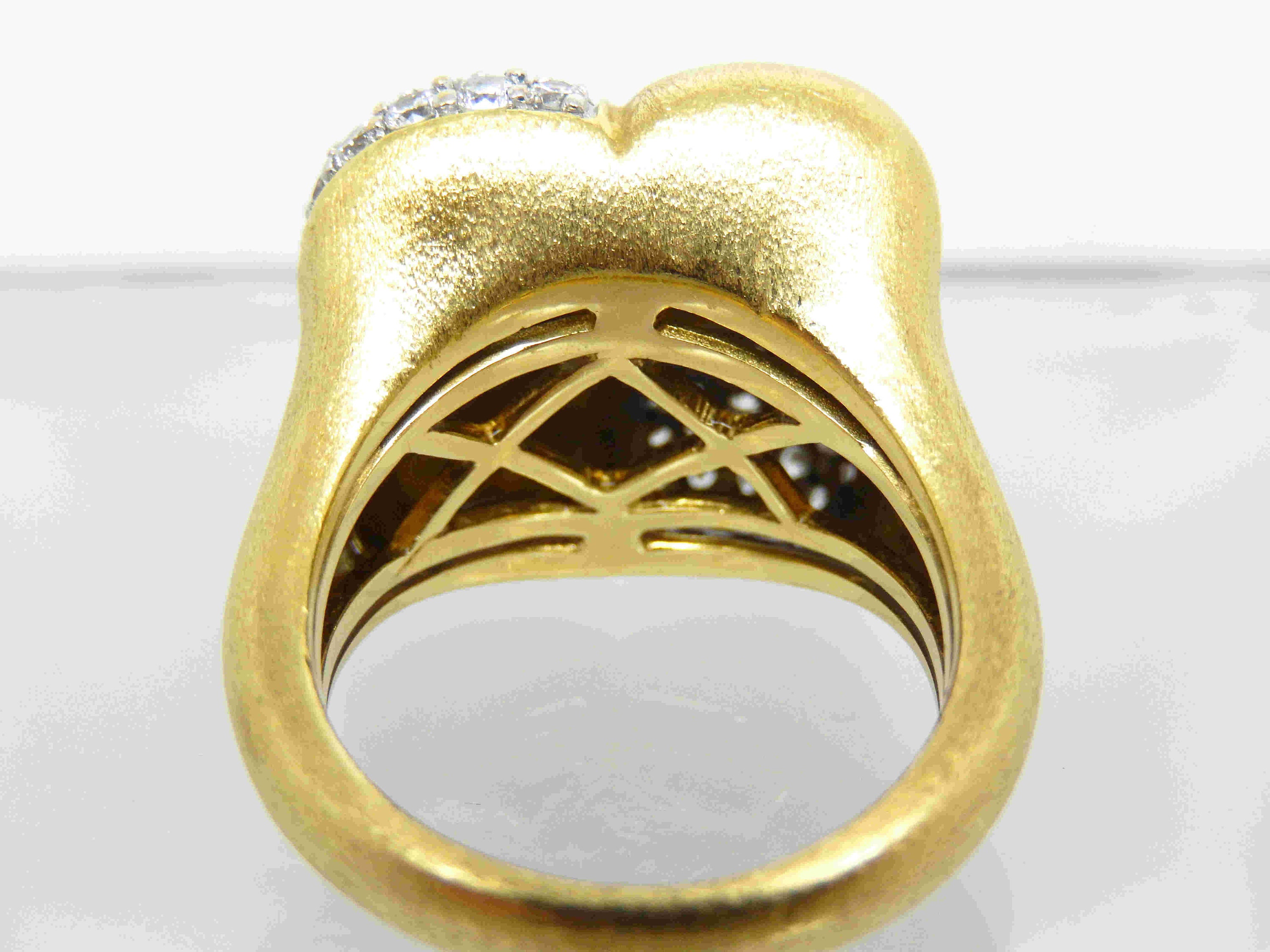Estate 18K Brushed Yellow Gold Raymond Hak Diamond Ring - Etsy