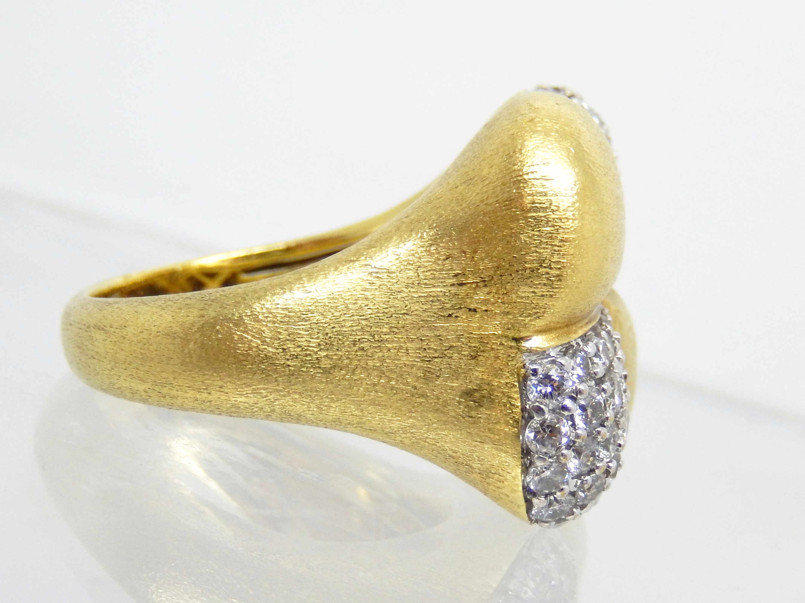 Estate 18K Brushed Yellow Gold Raymond Hak Diamond Ring - Etsy