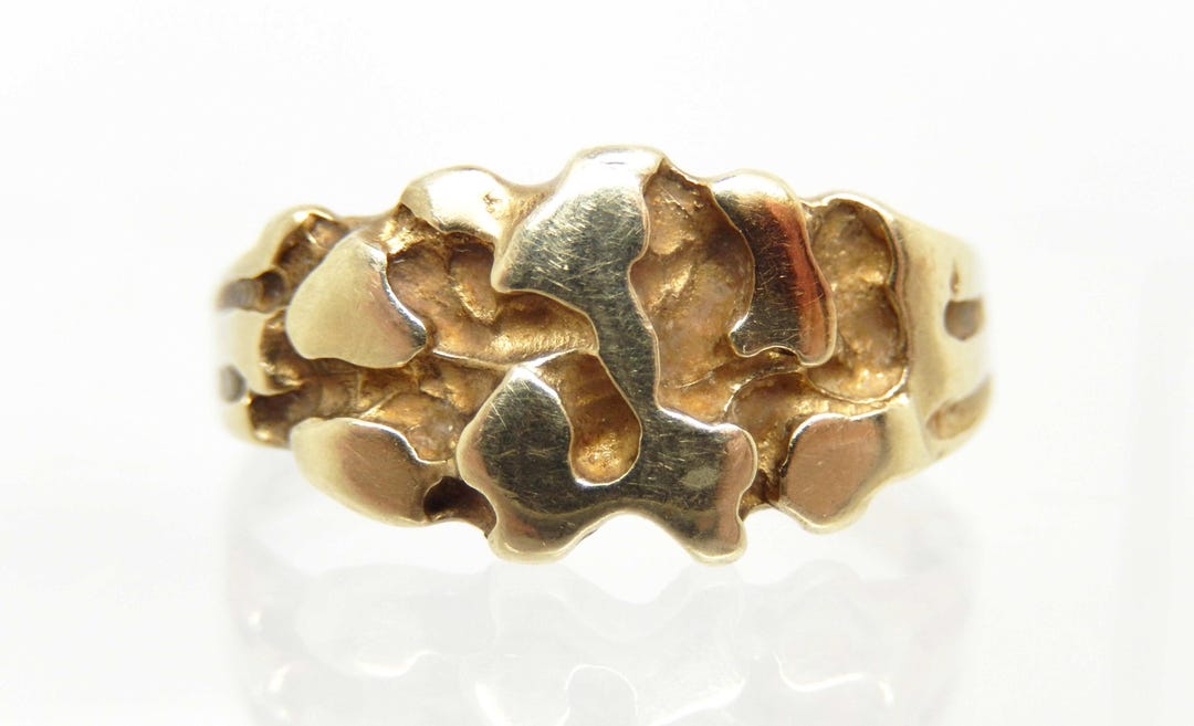 Vintage 14K Yellow Gold Nugget Ring, Size 8 X9204 - Etsy