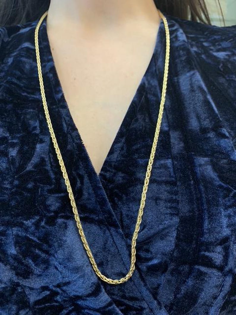 14K Yellow Gold Foxtail Chain Necklace 30.5" - X9826 - Etsy