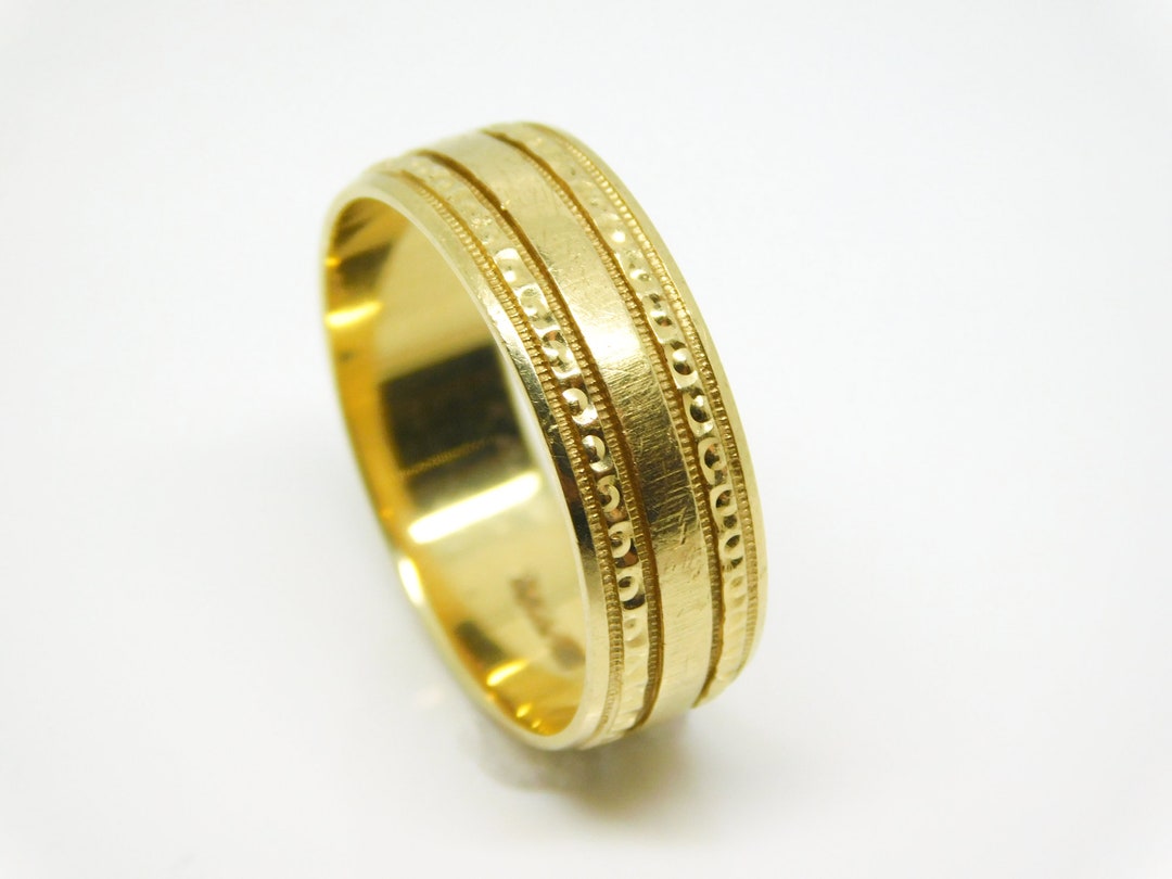 14K Yellow Gold Laser Cut Band X7872 - Etsy