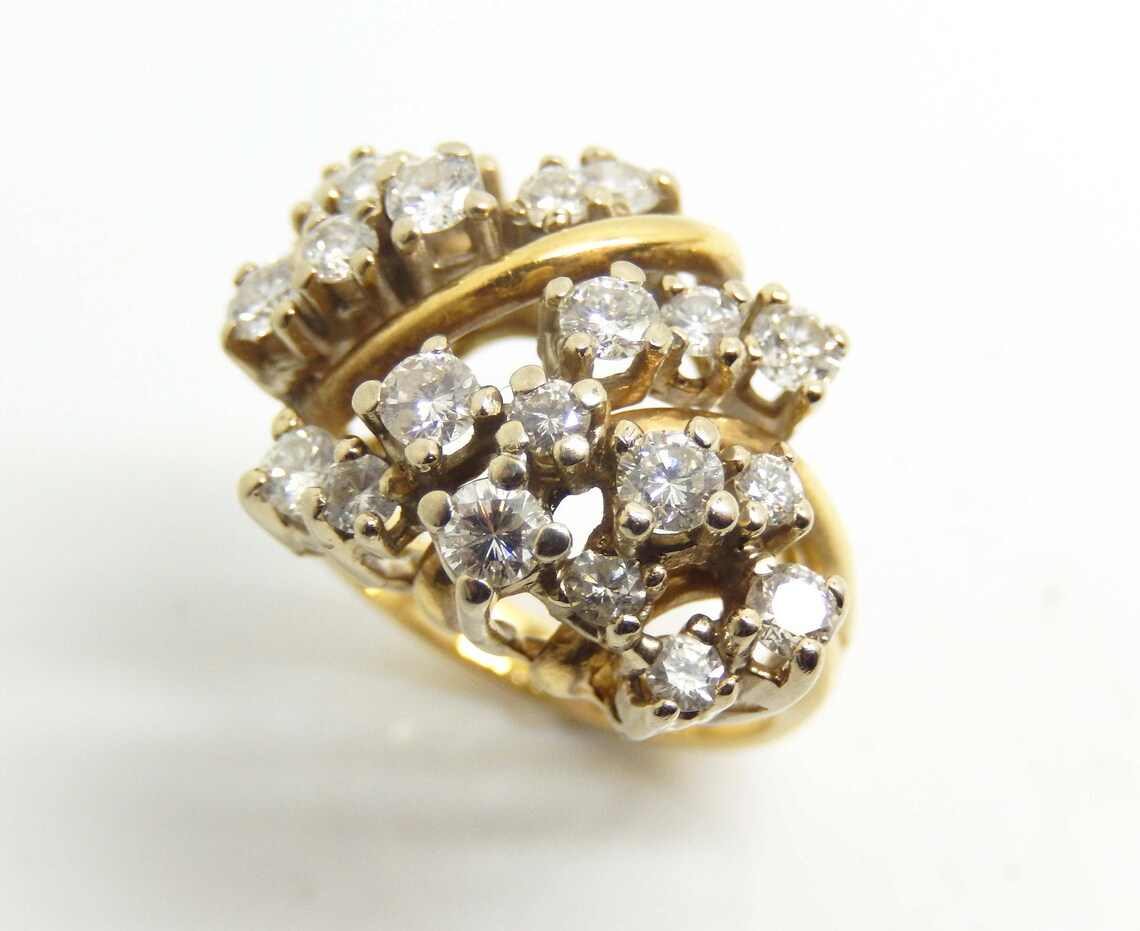 18K Yellow Gold Diamond Cluster With Appraisal X5884 - Etsy