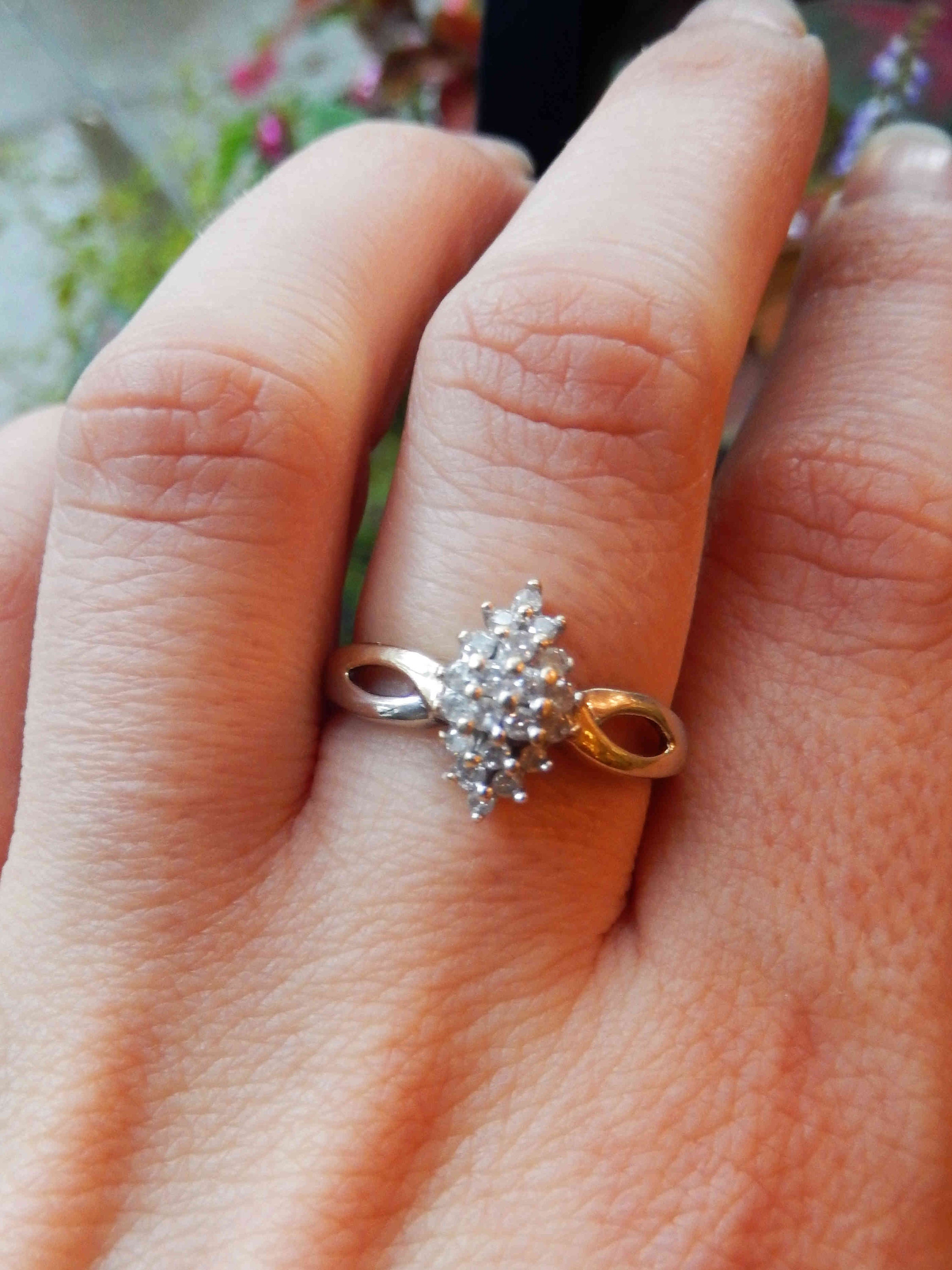Vintage 10K Yellow Gold Diamond Cluster Ring Size 6.5 X5547 Etsy