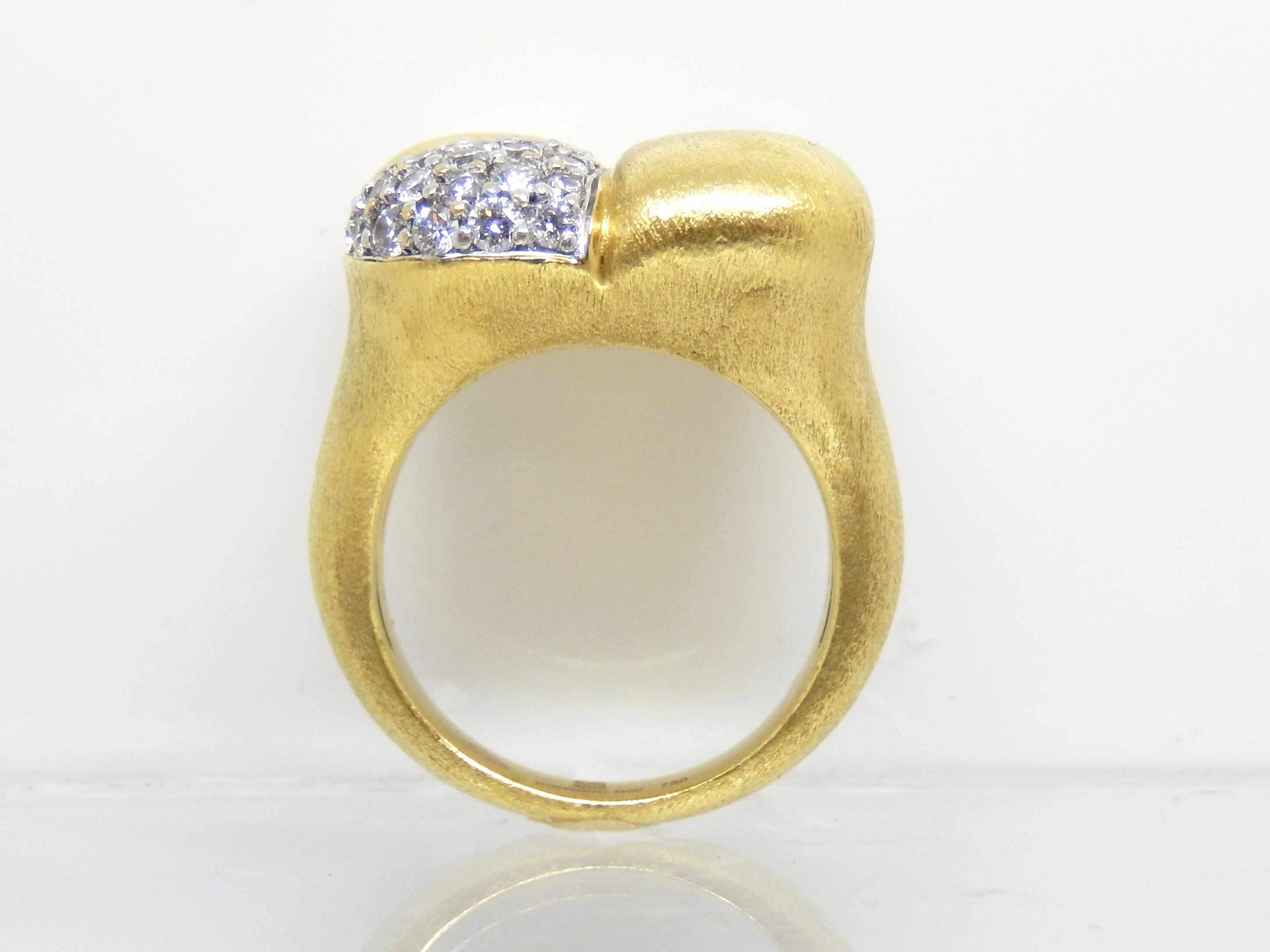 Estate 18K Brushed Yellow Gold Raymond Hak Diamond Ring - Etsy
