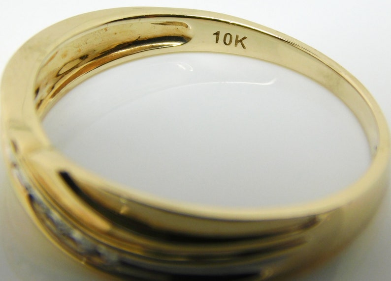 10K Yellow Gold Men's Diamond Band Size 11 - X7838 - Etsy