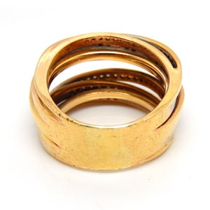 18K Tri-colored Gold Diamond Seven-band Ring With Appraisal Size 8 ...