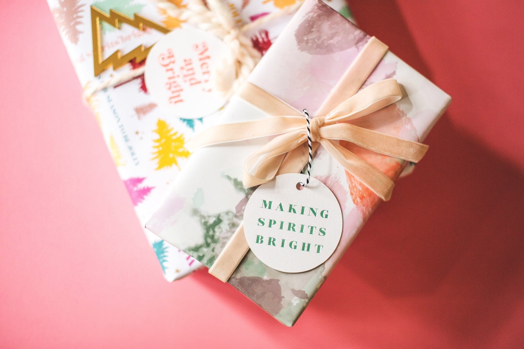 Making Spirits Bright Letterpress Gift-Tags Juego de 6 - Etsy España